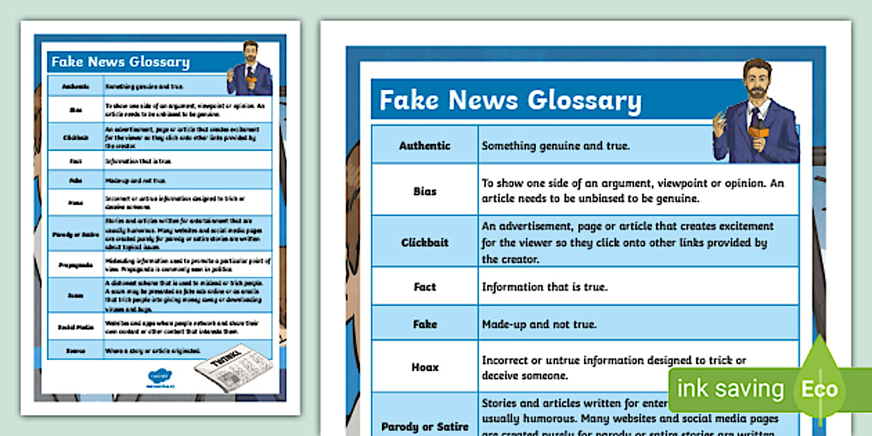 Fake News Glossary Display Poster (teacher made) - Twinkl