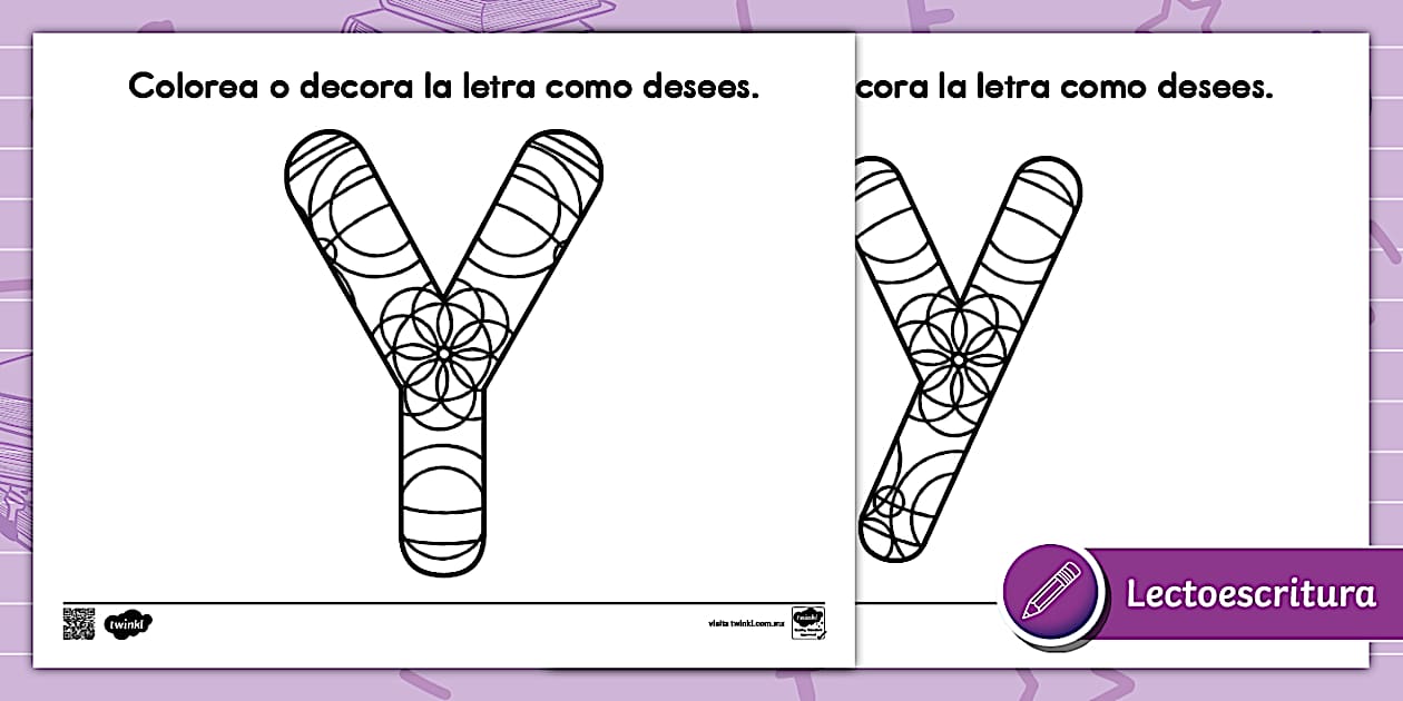 Hoja para colorear: La letra Y