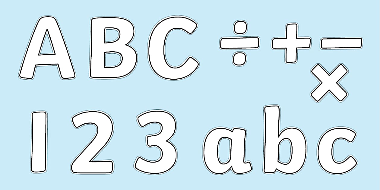 Editable White Display Letters and Numbers Pack - Twinkl