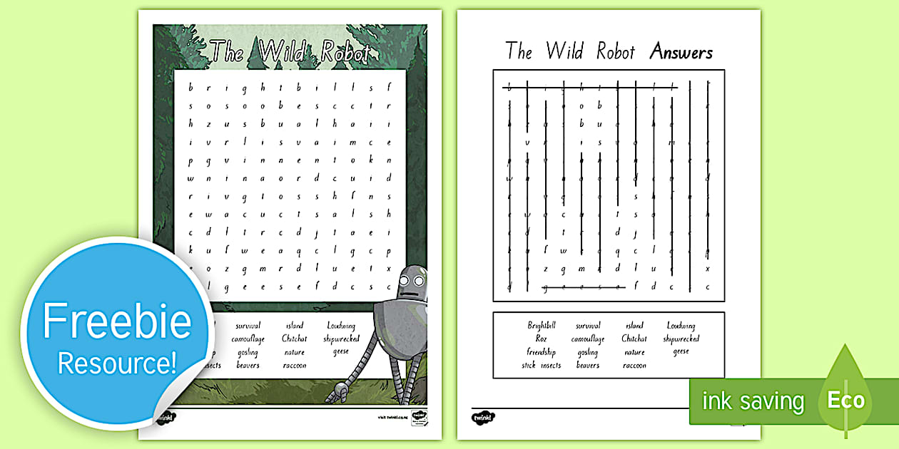 The Wild Robot Word Search | Teaching resources | Printable
