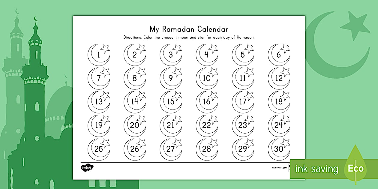 Ramadan Calendar Activity (Teacher-Made) - Twinkl