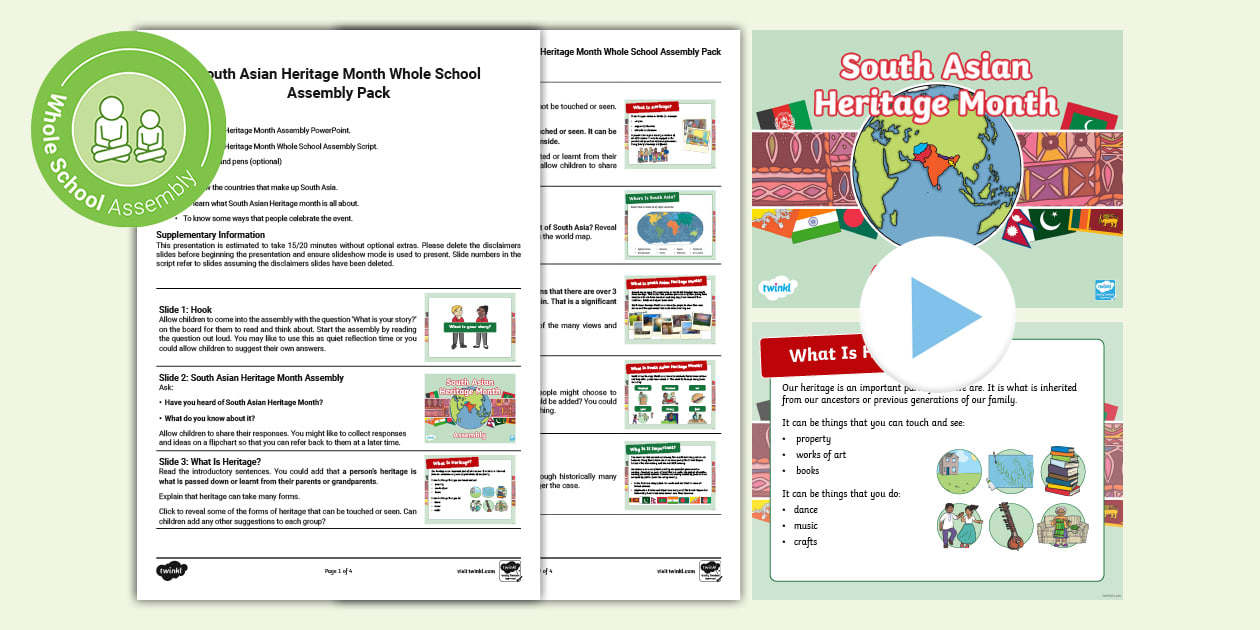 South Asian Heritage Month Whole School Assembly - Twinkl