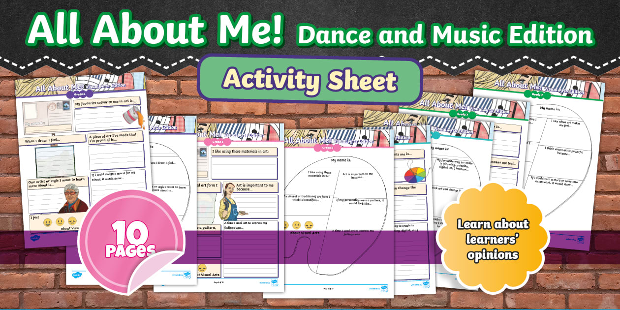 All About Me Visual Arts Activity Sheet Junior/Intermediate