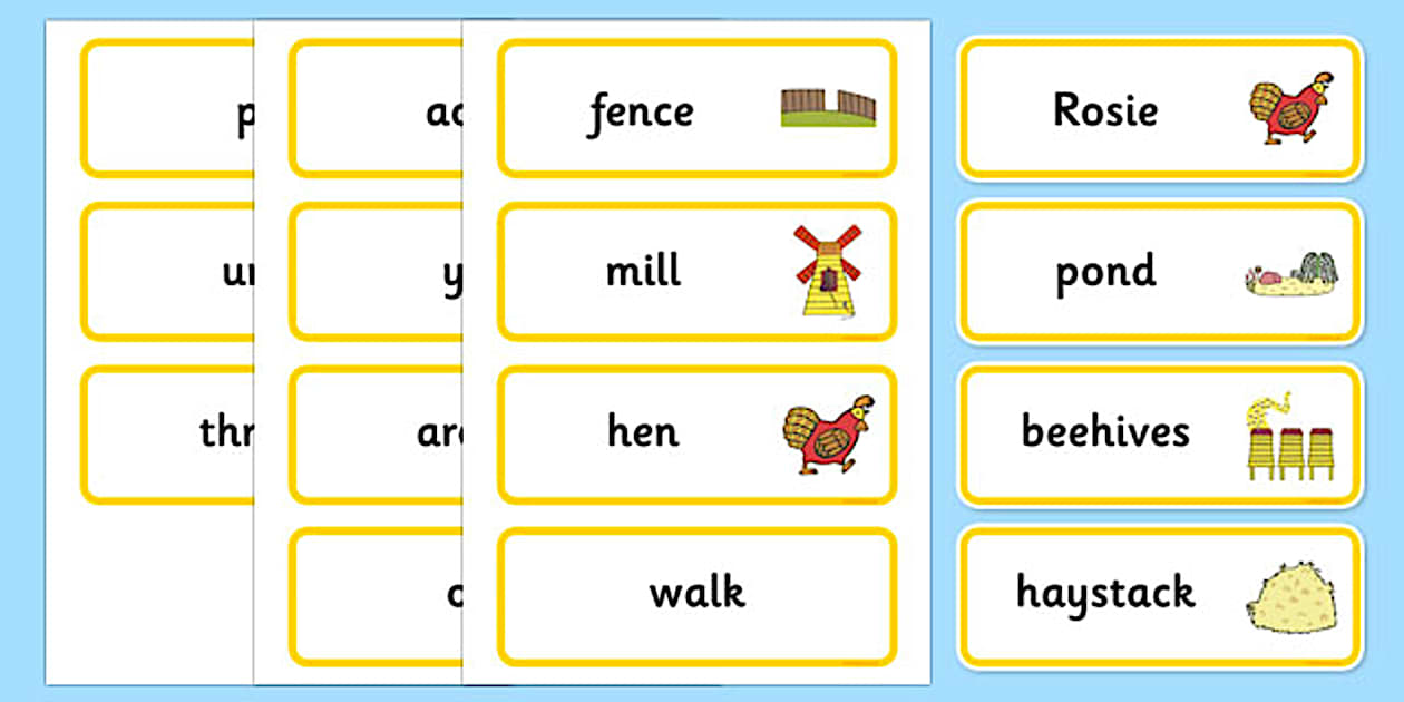 Word Cards to Support Teaching on Rosie's Walk - Twinkl