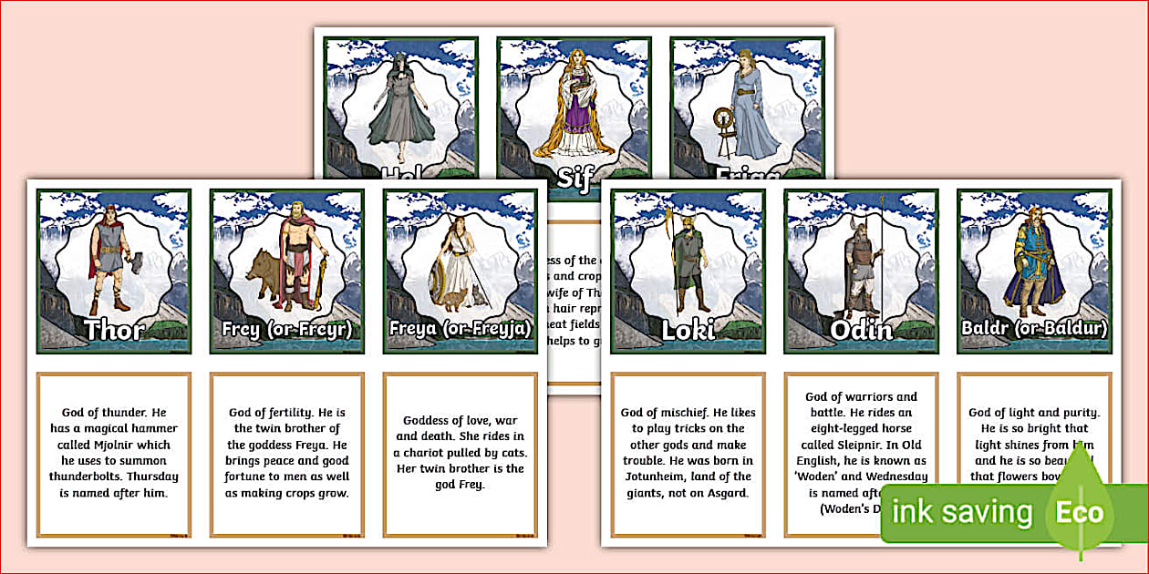 Viking God Matching Cards (teacher made) - Twinkl