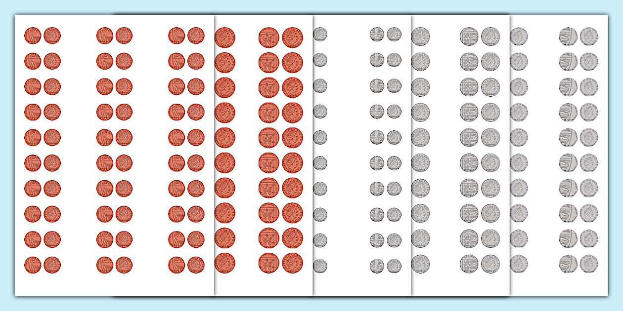 Maths Intervention Realistic Size British Coins - Twinkl