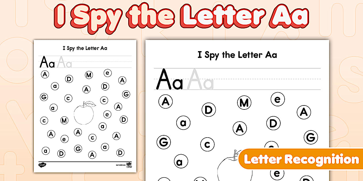 I Spy the Letter Aa Letter Recognition Activity for PreK-K