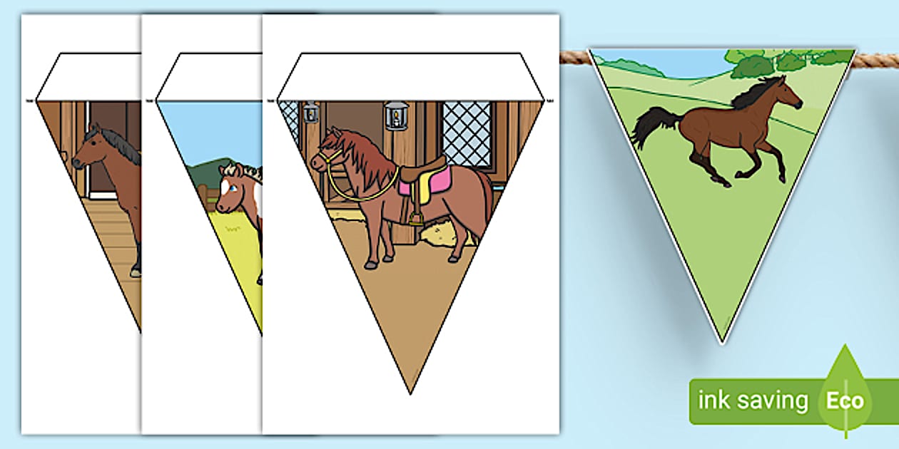 Editable Horse and Pony Display Bunting (teacher made)