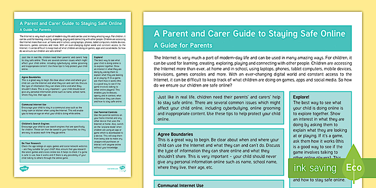 Guide to Online Safety for Parents - Twinkl Resources