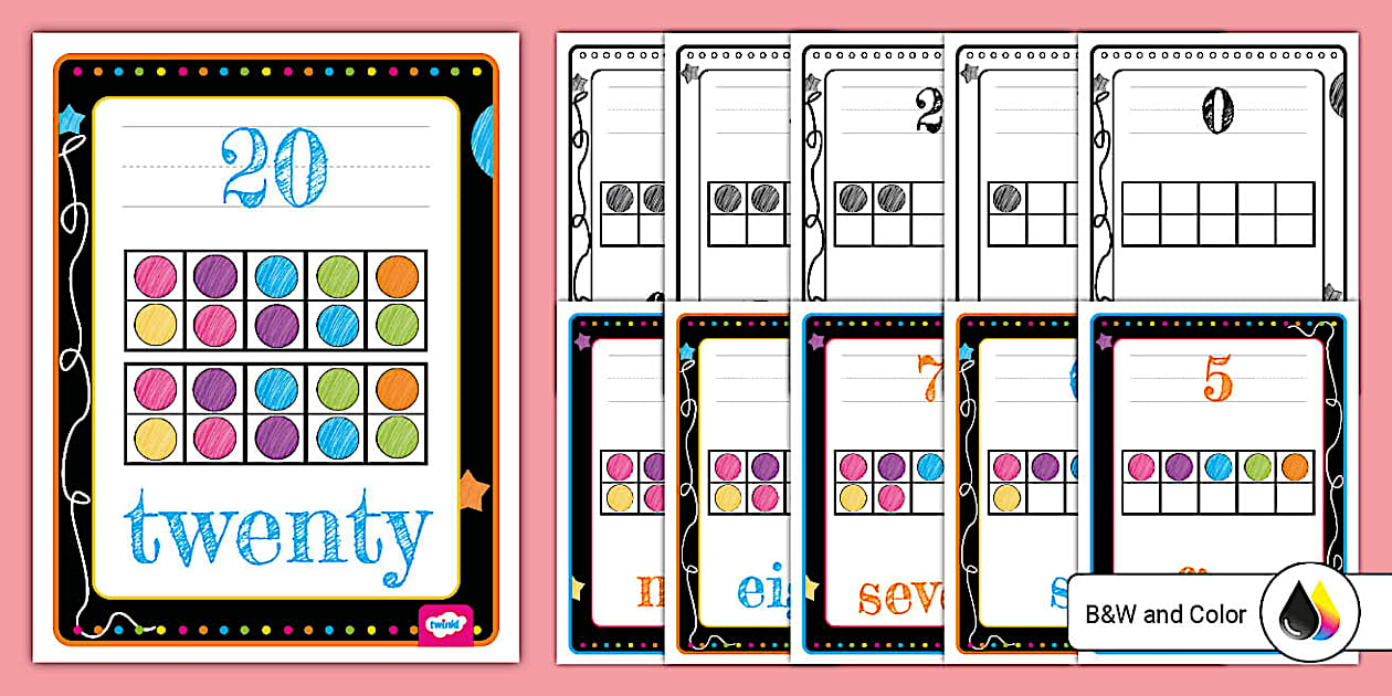 Chalkboard Classroom Numbers 0-20 Posters (teacher made)