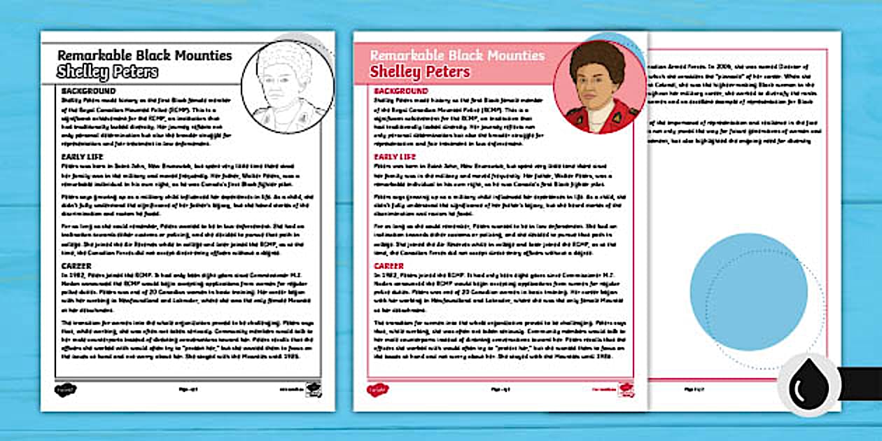 Remarkable Black Mounties - Shelley Peters Fact File and Quiz