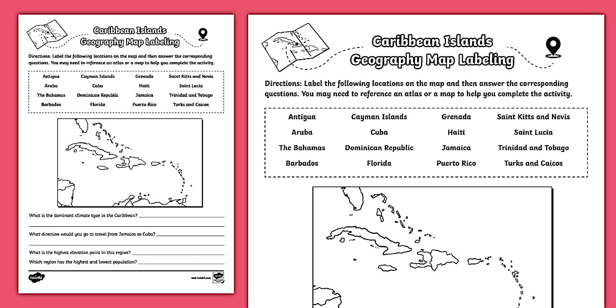 Map of Caribbean Islands with Names | Resources | Twinkl USA
