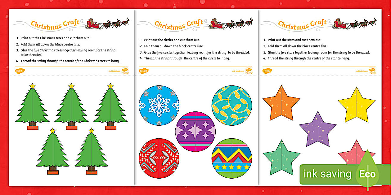 Christmas Tree Ornament Templates | Craft Activity - Twinkl