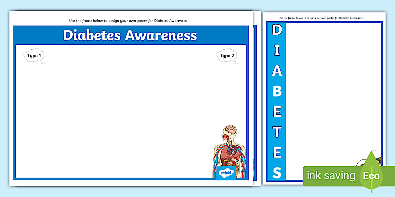 Diabetes Awareness Poster Template (teacher made) - Twinkl