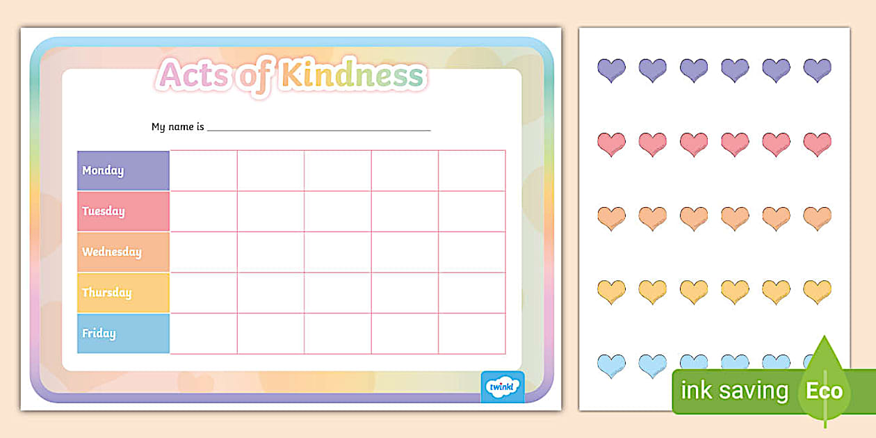 Acts of Kindness Sticker Chart