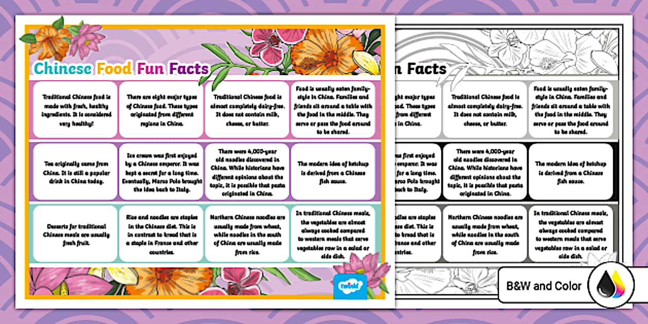 AAPI Month: Chinese Food Fun Facts Poster (teacher made)