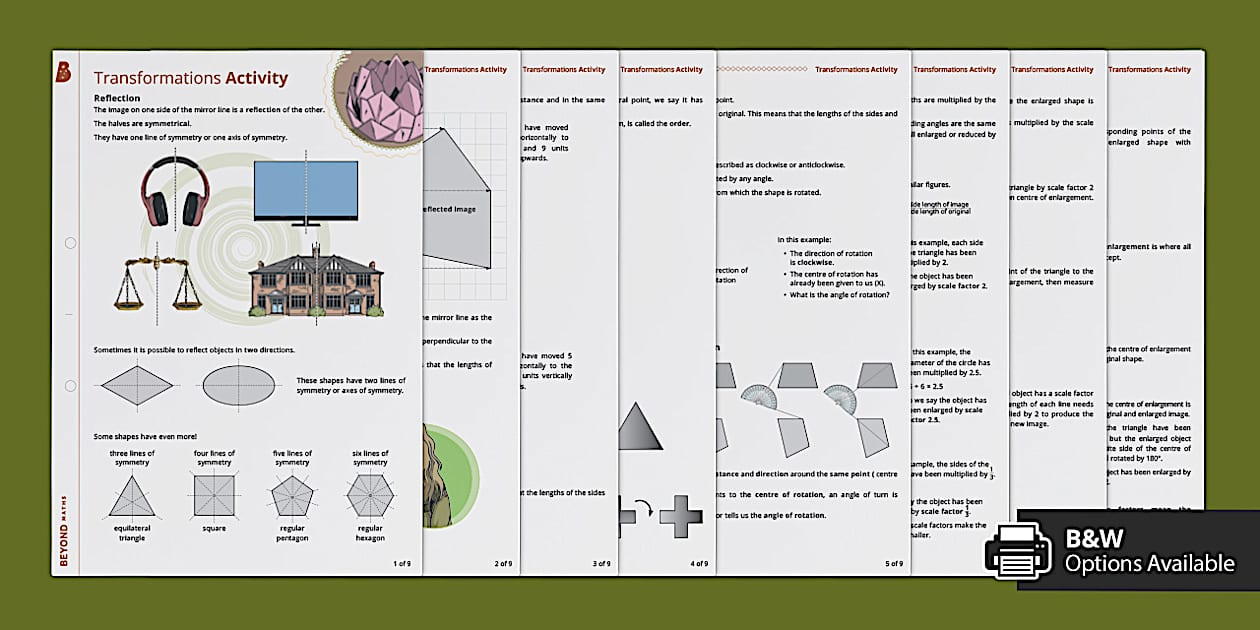 Maths Transformations (teacher made) - Twinkl