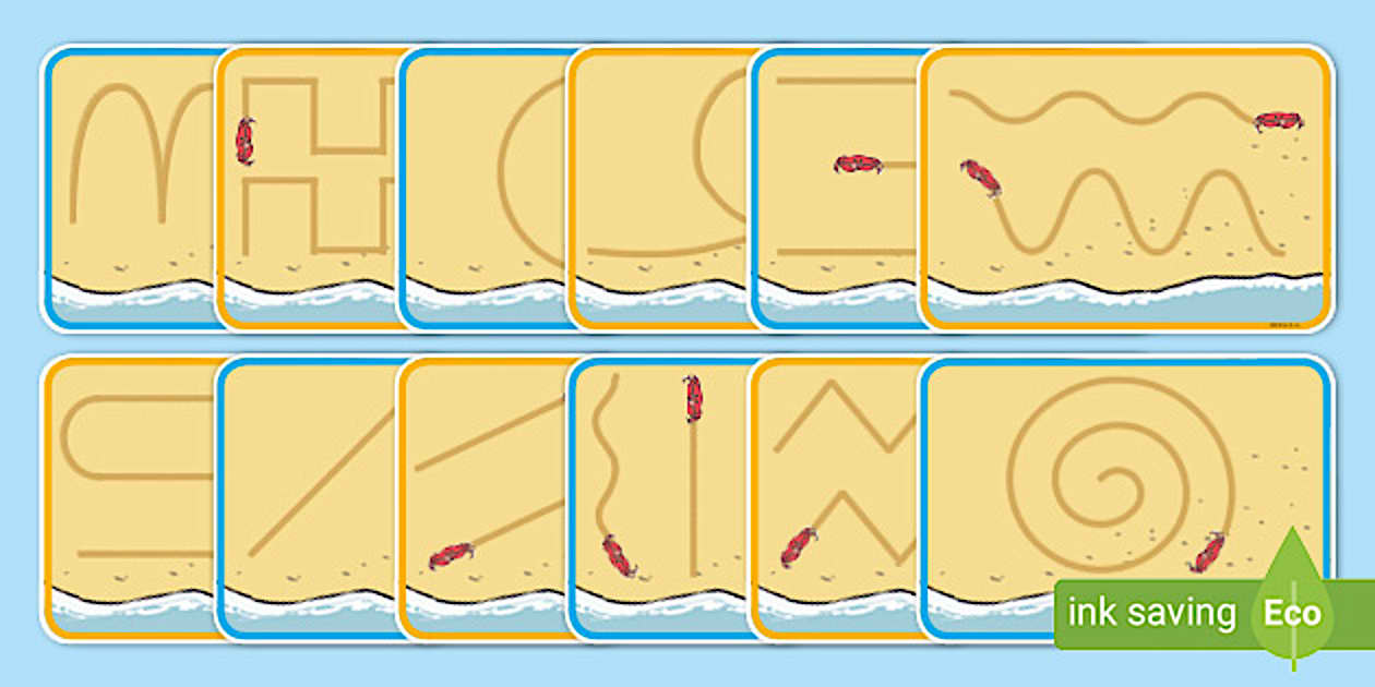 Seaside Mark-Making Pattern Cards (teacher made) - Twinkl