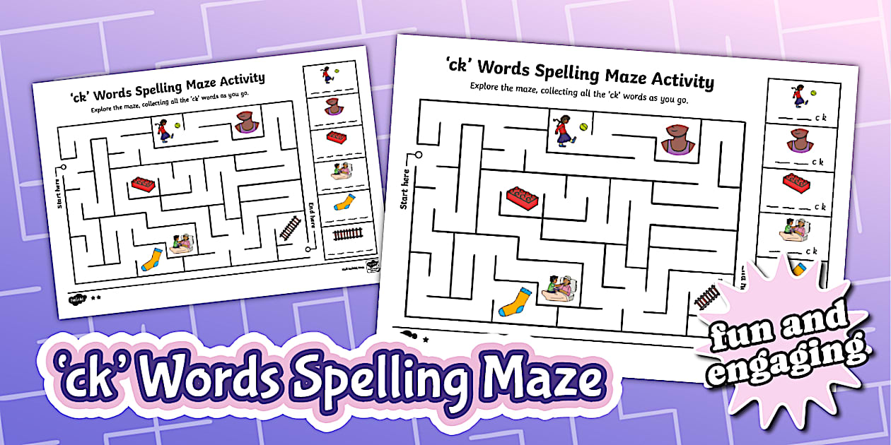 'ck' Spelling Maze Activity Sheets