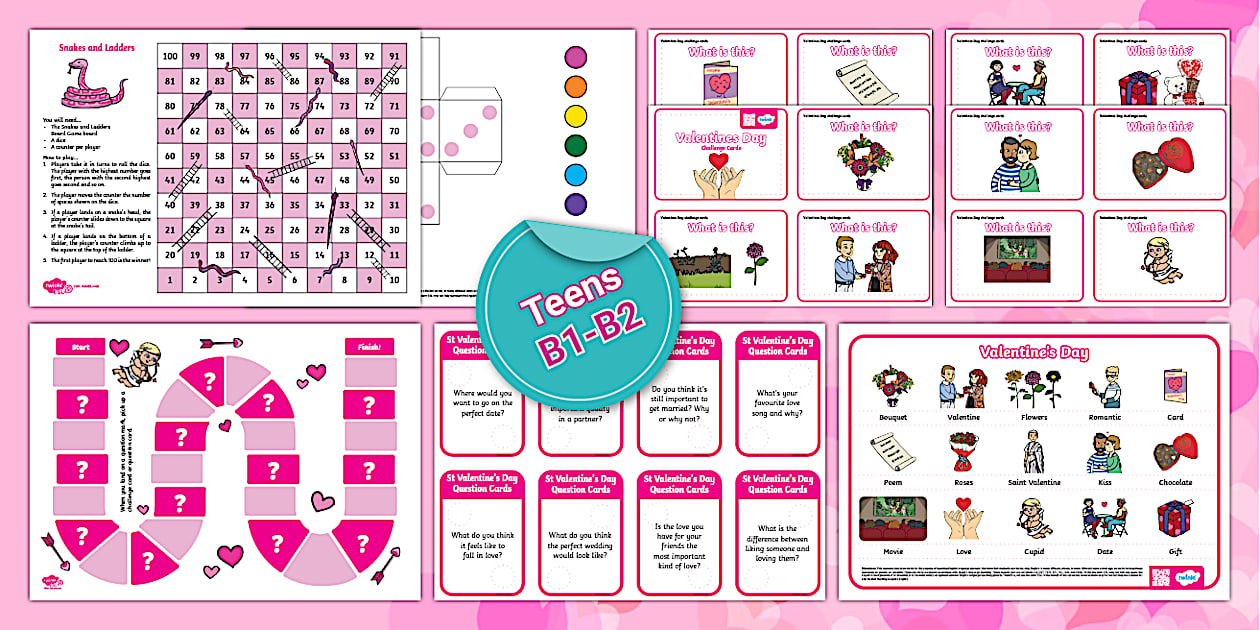 ESL Valentine's Day Board Games (teacher made) - Twinkl
