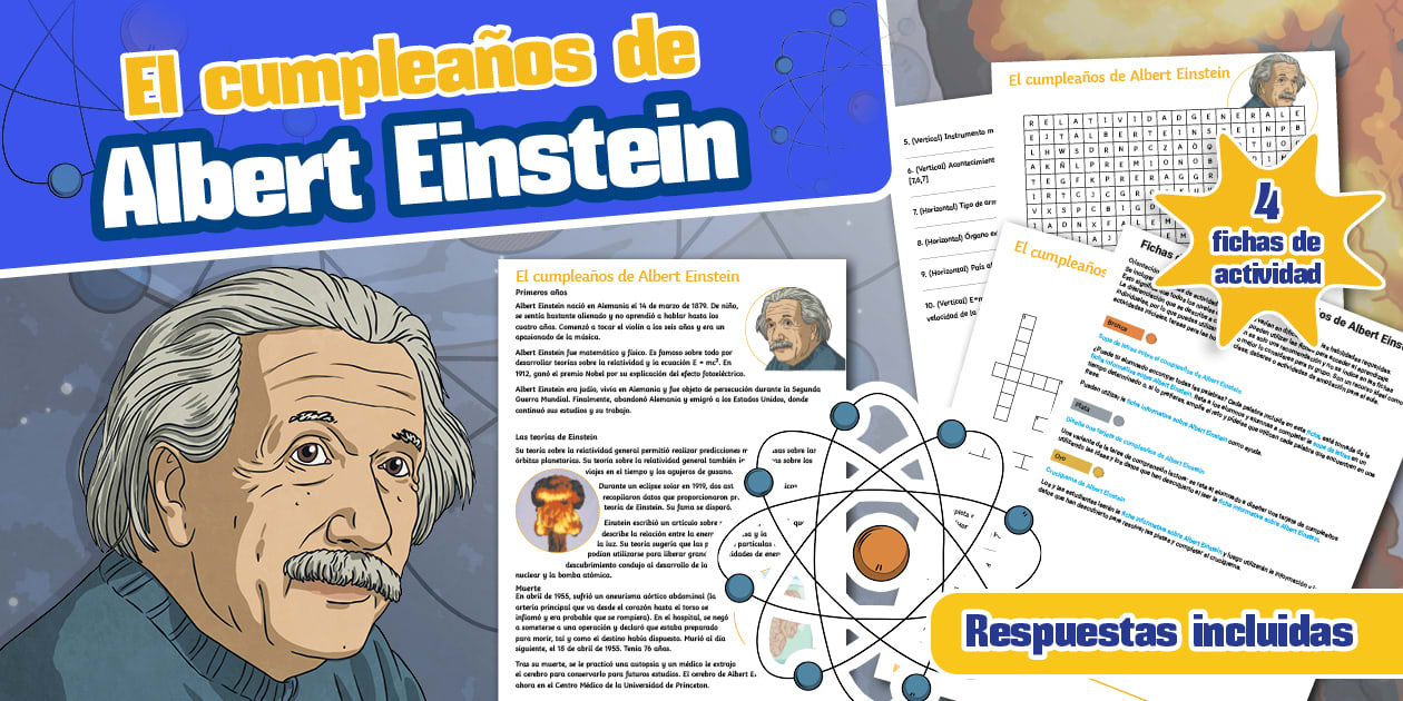 Fichas de actividad: El cumpleaños de Albert Einstein