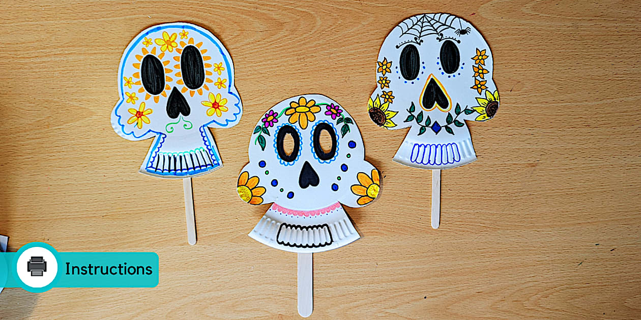 Paper Plate Calavera Masks | Day of the Dead Crafts