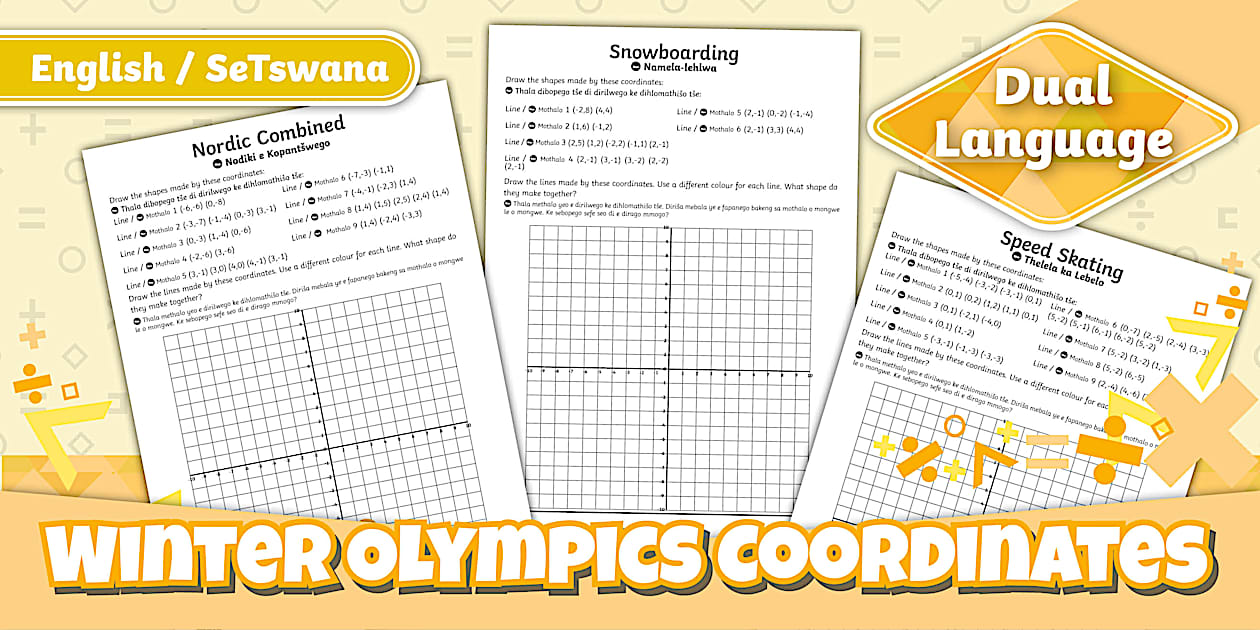 * NEW * Grade 4 Maths - Winter Olympics Coordinates - Activity Sheets