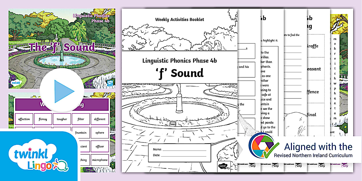 NI Linguistic Phonics Phase 4b 'f' Sound Weekly Activities Pack