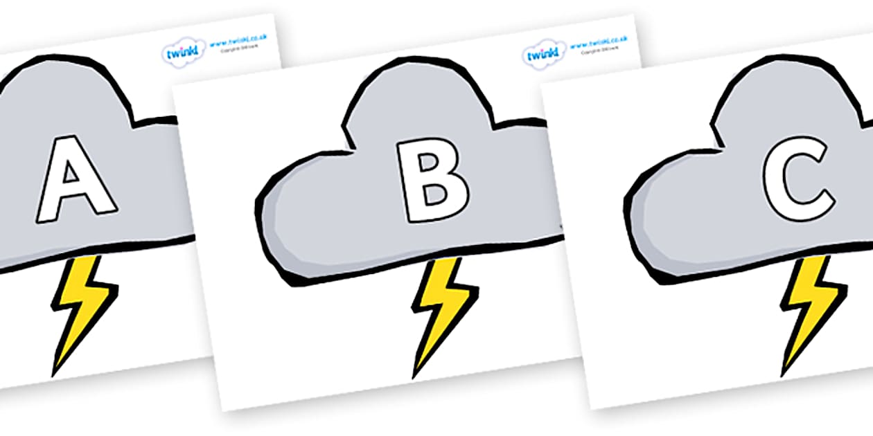 A-Z Alphabet on Weather Symbols (Stormy) - Twinkl