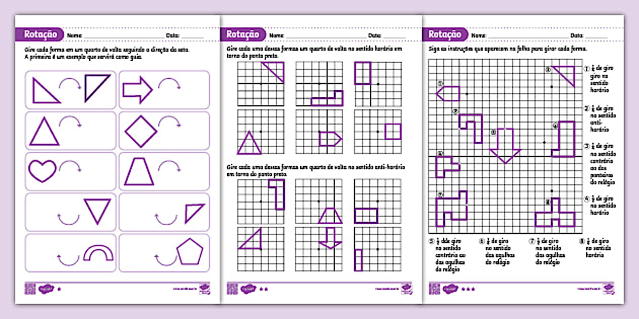 Rotação e simetria - Folha de atividades - Twinkl
