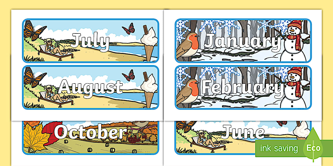 Months of the Year With Seasons Posters (teacher made)