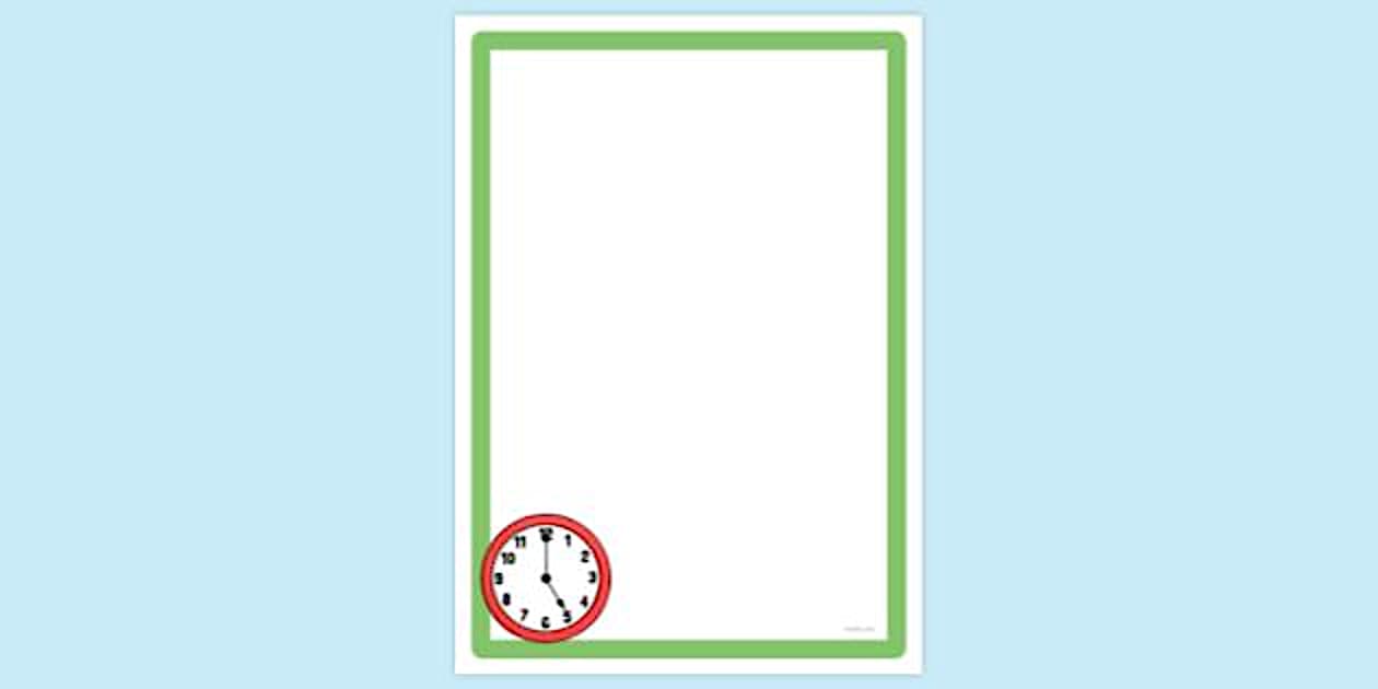5 O'Clock Page Border | Page Borders | Twinkl