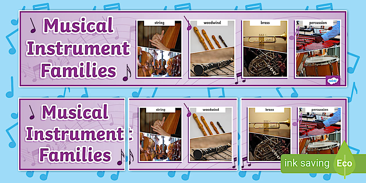 👉 Musical Instrument Families Photo Display Banner