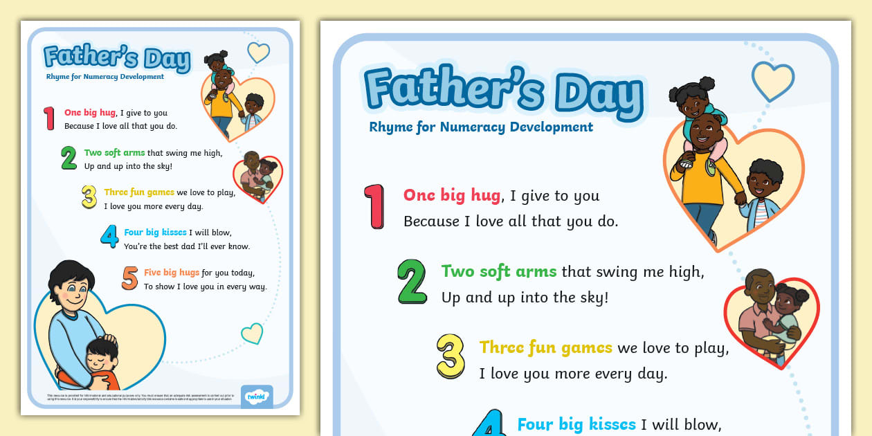 Father's Day Rhyme for Numeracy Development - Twinkl