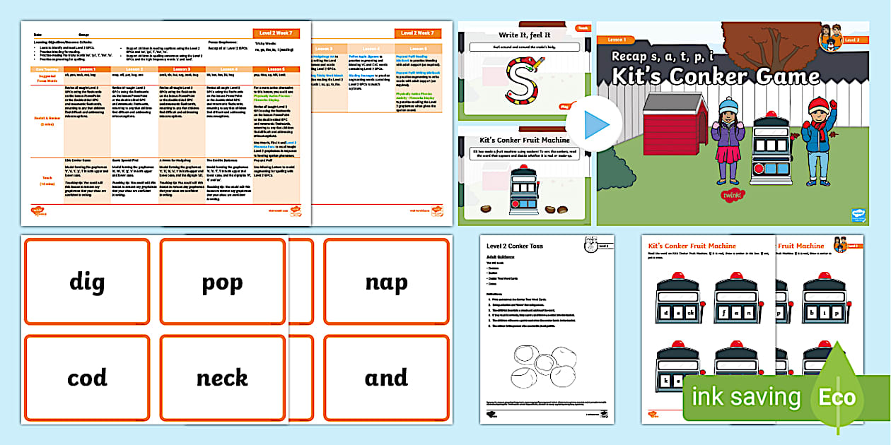 Twinkl Phonics Level 2 Recap Lesson- s, a, t, p, i - Twinkl