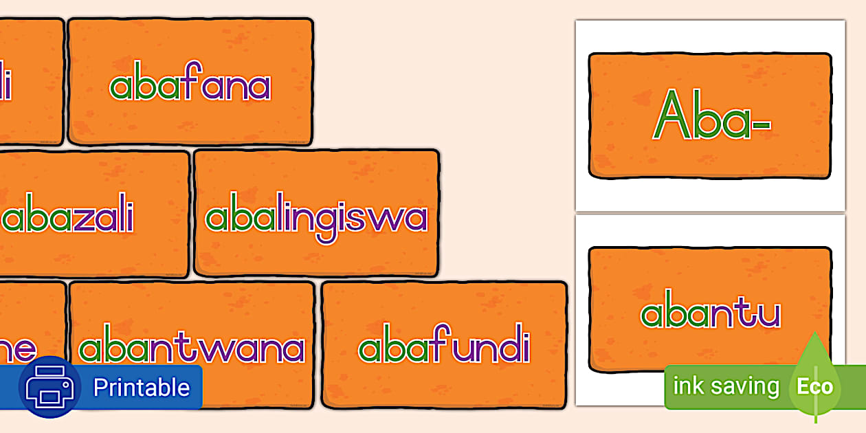 Imisindo yebanga loku-1: Ukwengeza 'aba-' Amakhadi Odonga Lwamagama