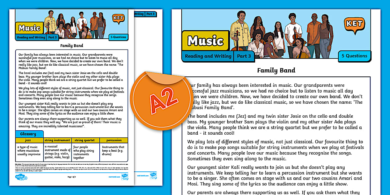 ESL A2 Reading Exam Practice Sheet (teacher made) - Twinkl