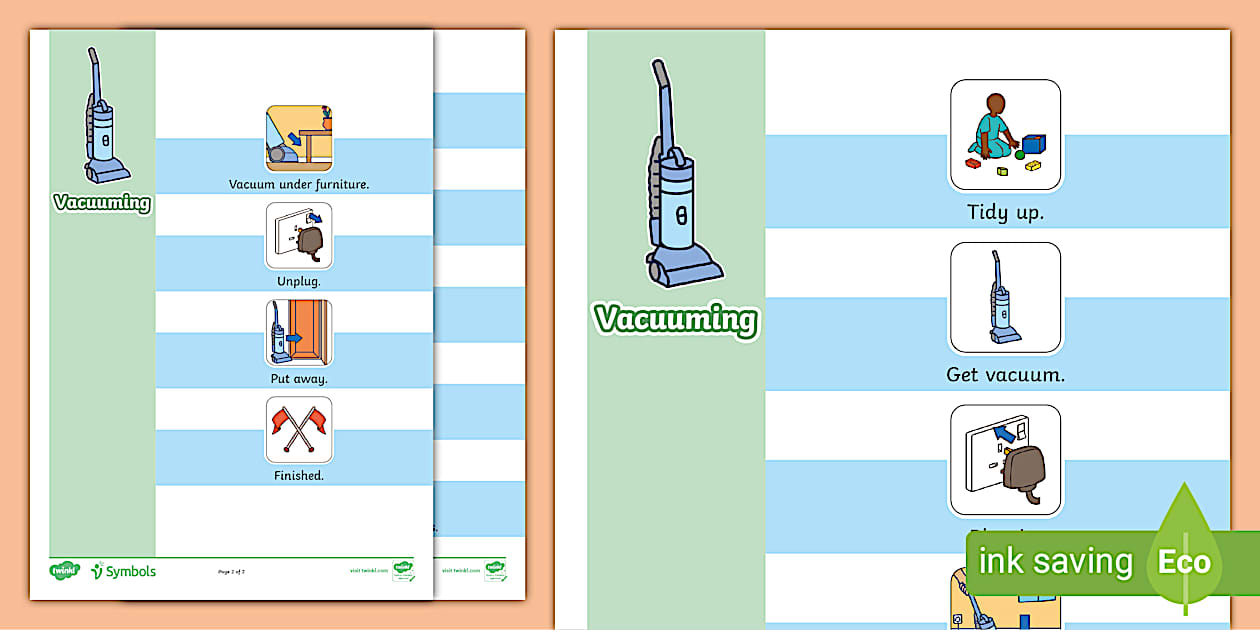 Twinkl Symbols: Vacuuming Within Task Schedule - Twinkl