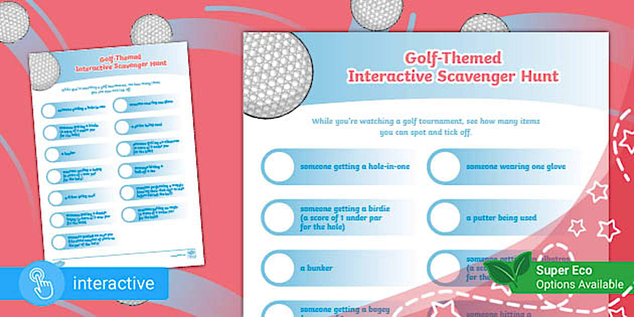 Interactive Golf Scavenger Hunt | Parents Resource Ages 7-11