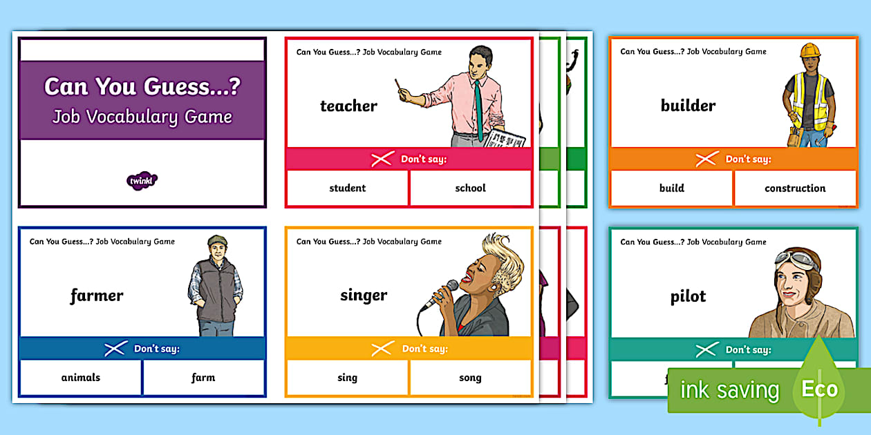 Editable ESL Can You Guess...? Job Vocabulary Game [Kids, A1]