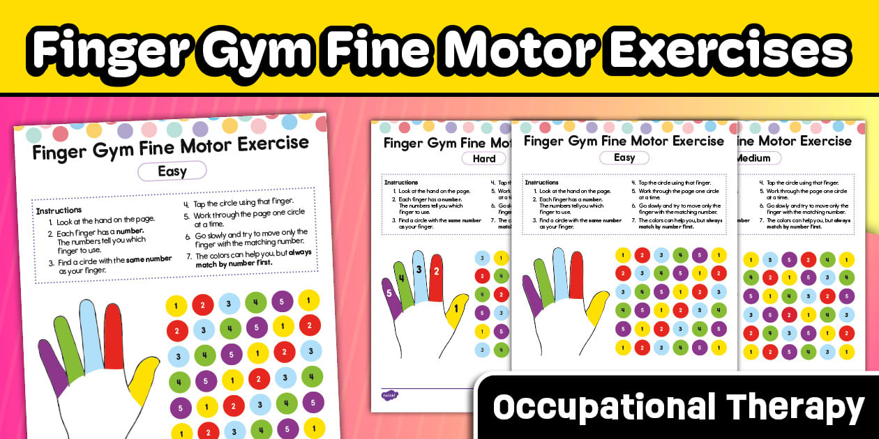 Finger Gym Fine Motor Exercises for Dysgraphia and OT