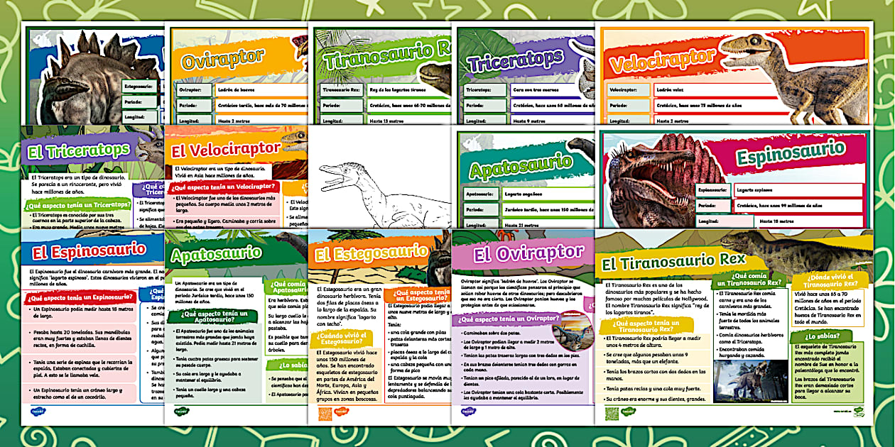 Pack de dinosaurios para imprimir