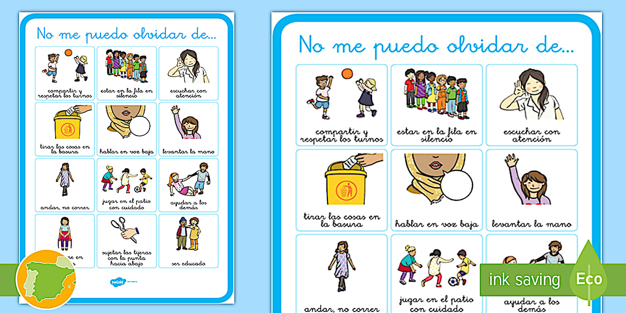 Las normas de convivencia en clase Display Poster - Spanish/Español