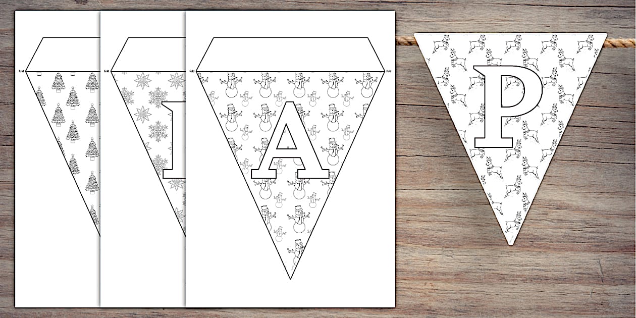Christmas Colouring Bunting | Twinkl Party - Twinkl