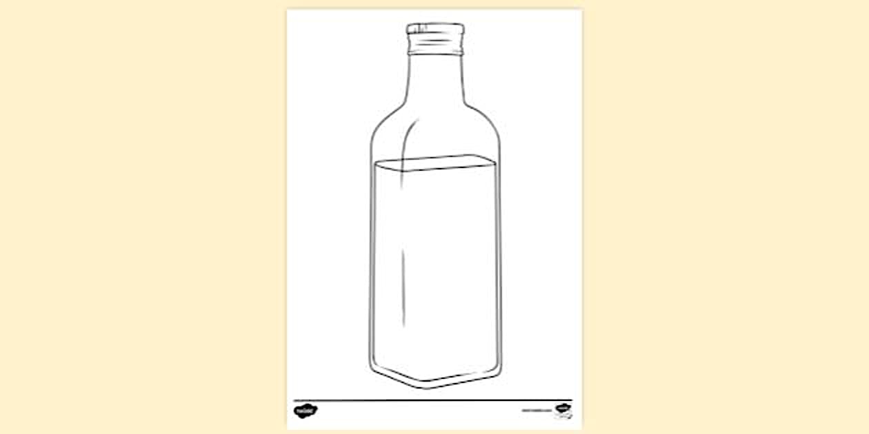Olive Oil In Bottle Colouring Sheet (Teacher-Made) - Twinkl