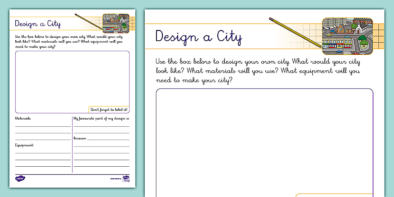 ESL Design a City Worksheet (teacher made) - Twinkl