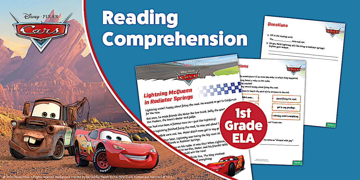 Cars: First Grade Reading Comprehension Worksheet