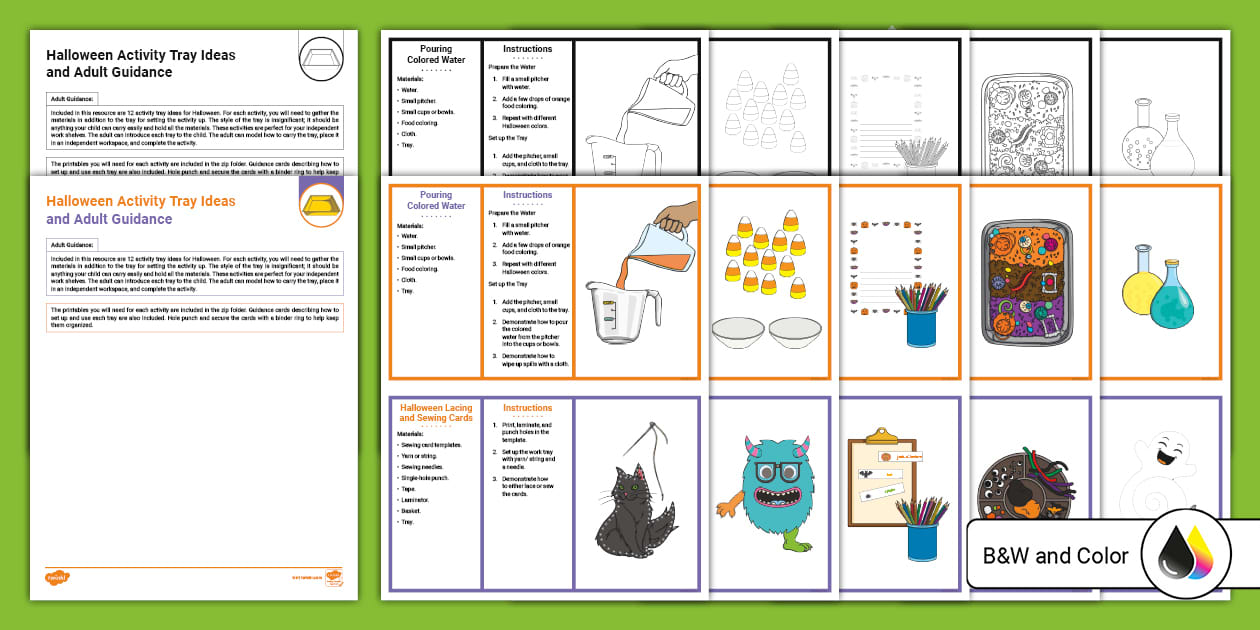 Halloween Worksheet Tray Ideas and Adult Guidance - Twinkl