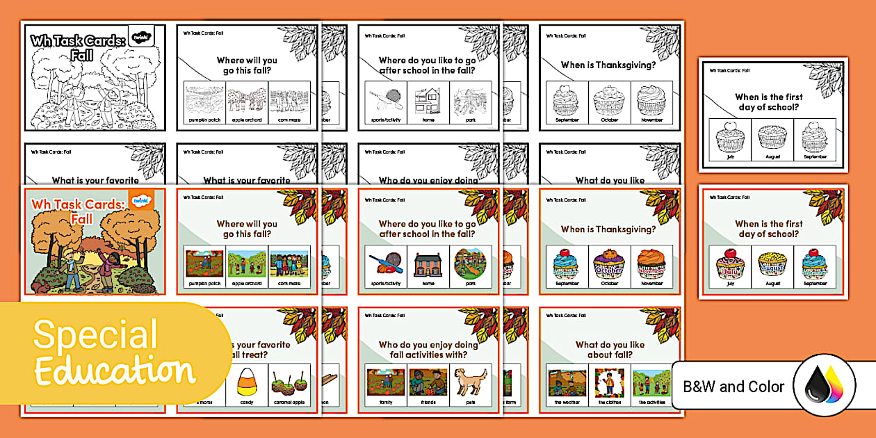 Colorful Fall Task Cards for Students | Twinkl USA - Twinkl