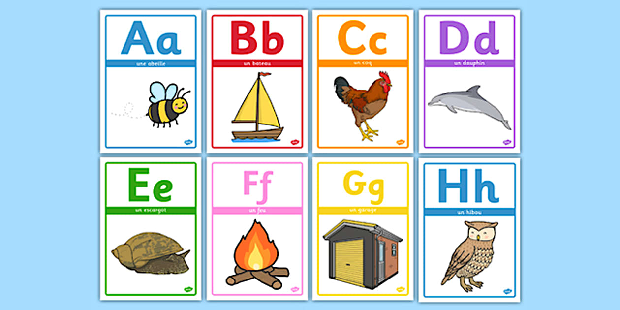Alphabet Picture Posters French (teacher made) - Twinkl